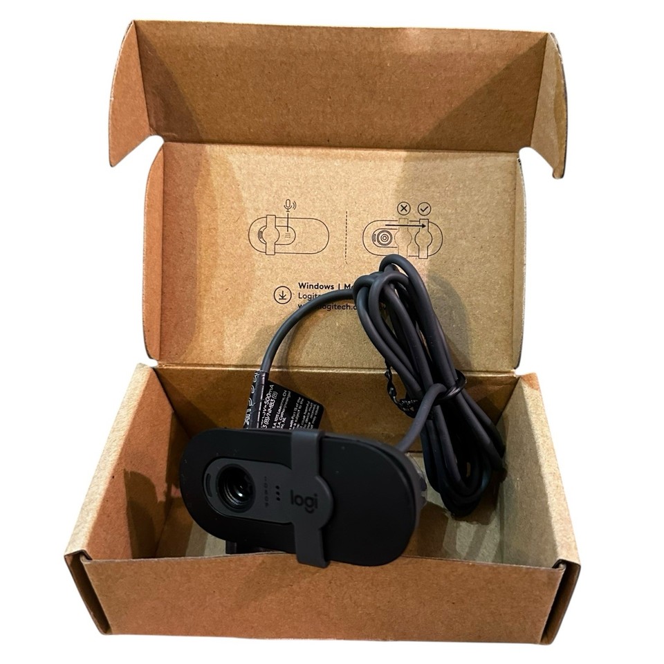 Logitech Brio 101 Full HD 1080p Webcam Black Auto-Light Balance Built ...