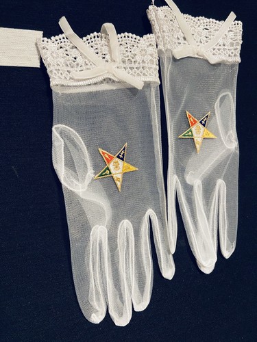 Freimaurer (Eastern Star) OES Chiffon/Häkel weiße Handschuhe | eBay