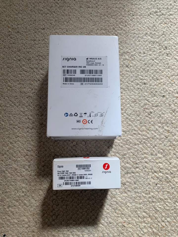 Signia Pure Charge&Go 7AX Hearing Aids Pure C&G 7AX DKC With Charger ...