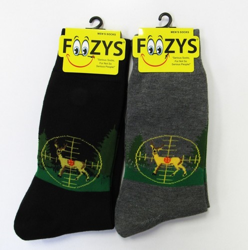 2 Pairs Foozys Men's Socks Deer Hunter Hunting Print Novelty Father's ...