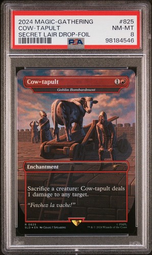PSA 8 Cow-tapult Foil #825 Secret Lair Monty Python and the Holy Grail ...