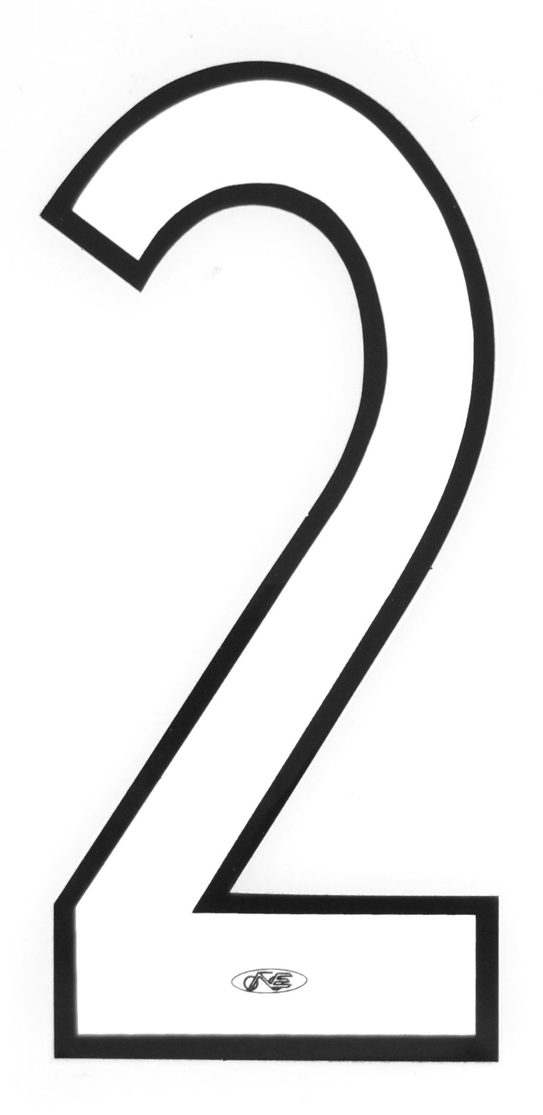 Neal Enterprises PROLINE 6" Number Plate Number #2 WHITE with BLACK ...