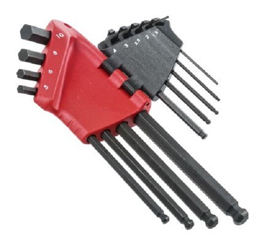 Facom 83SH.JP9A 9 Piece Long Ball End Hex Allen Keys Set METRIC for ...