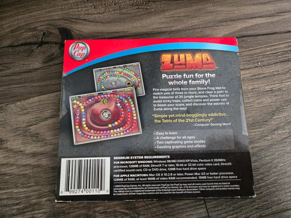 Zuma Pop Cap PC CD Rom WIN MAC - Zuma Game NEW | eBay