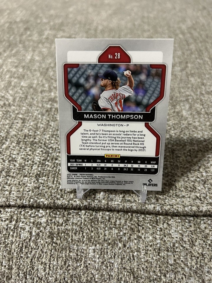 2022 Panini Prizm Baseball #28 Mason Thompson ROOKIE CARD RC | eBay