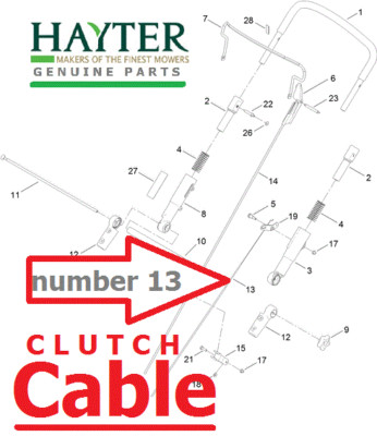 Genuine Hayter R53S mdl 448F sn 3100001-999999 - CLUTCH CABLE - 107 ...