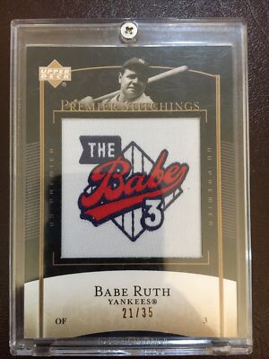 2007 UD PREMIER STITCHINGS BABE RUTH GOLD VERSION PATCH 21/35 JERSEY NY ...