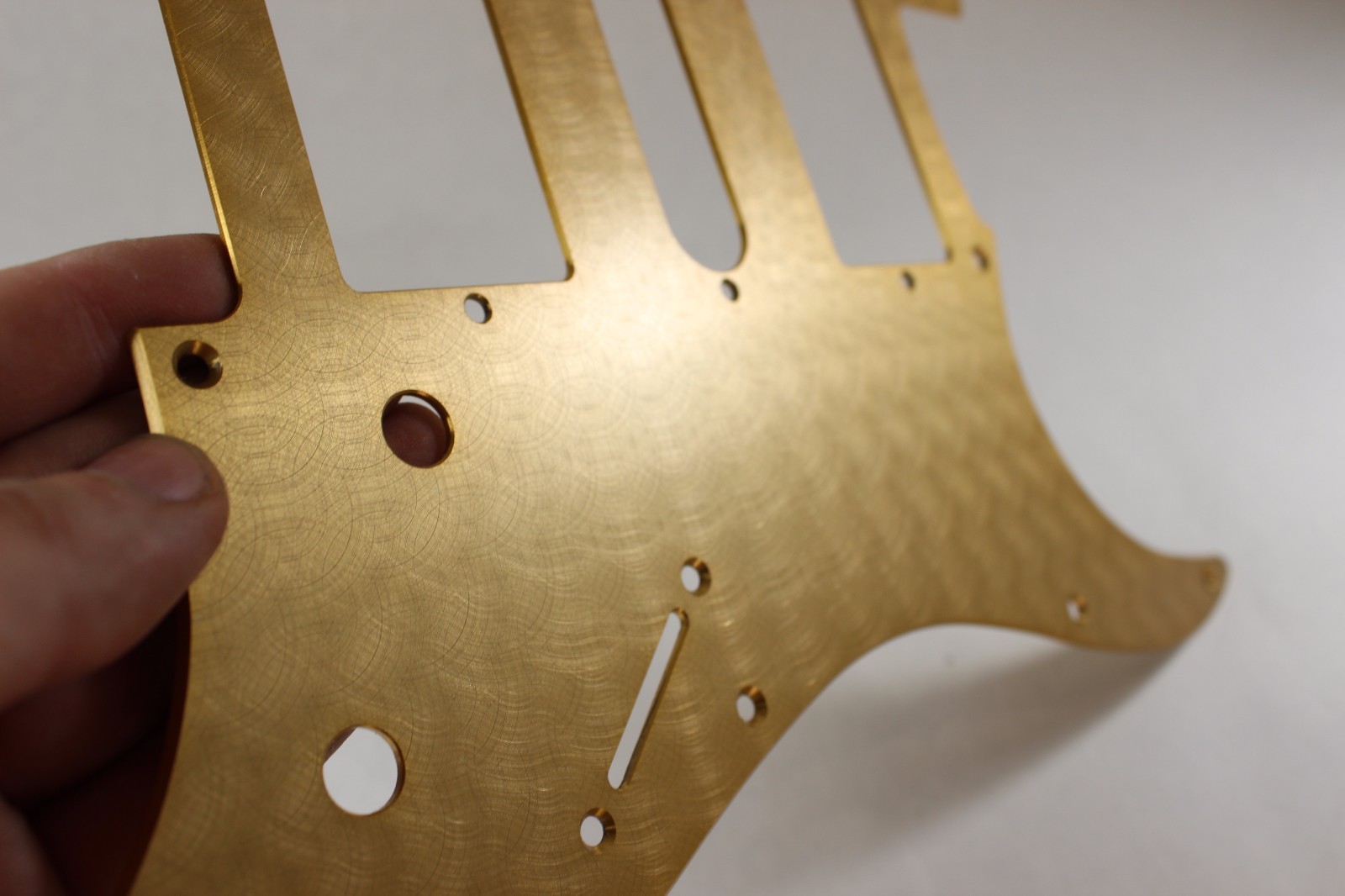 Engine Turned Gold Anodized Aluminum HSH Strat Pickguard for Fender ...