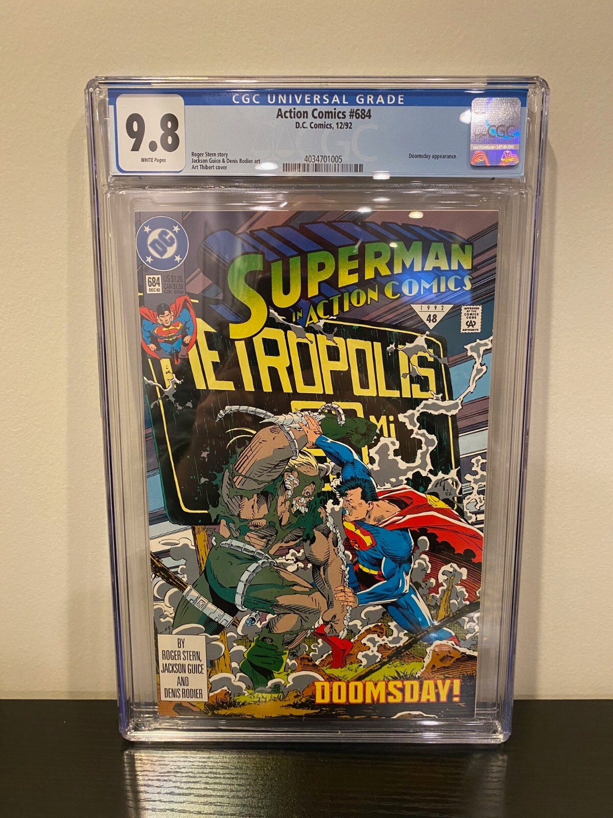Action Comics #684 CGC 9.8 DC Comics, December 1992 Doomsday WHITE ...