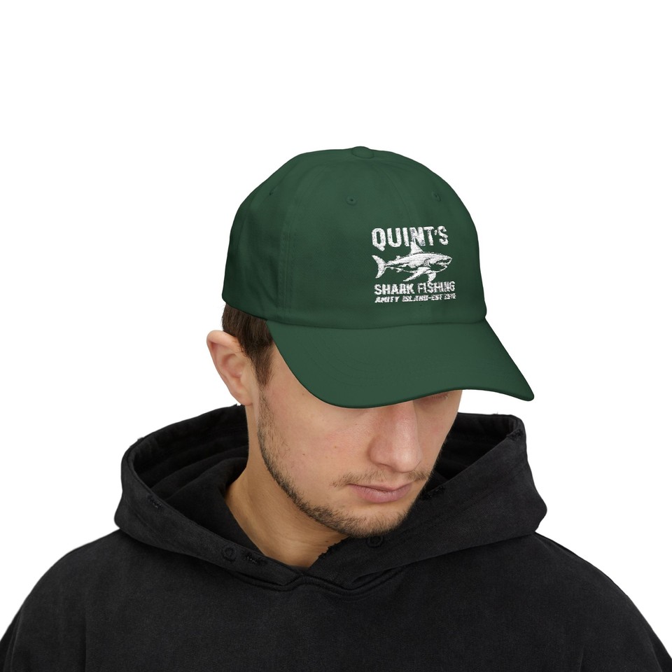 Quint's Shark Fishing Dad Cap - Classic Outdoor Hat for Fishing Lovers ...