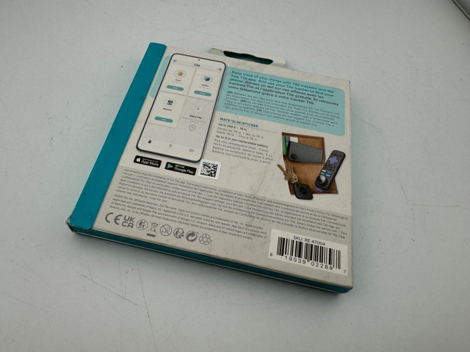 TILE MATE ESSENTIALS 2022 [4-PACK] MATE SLIM STICKER BLUETOOTH TRACKER ...