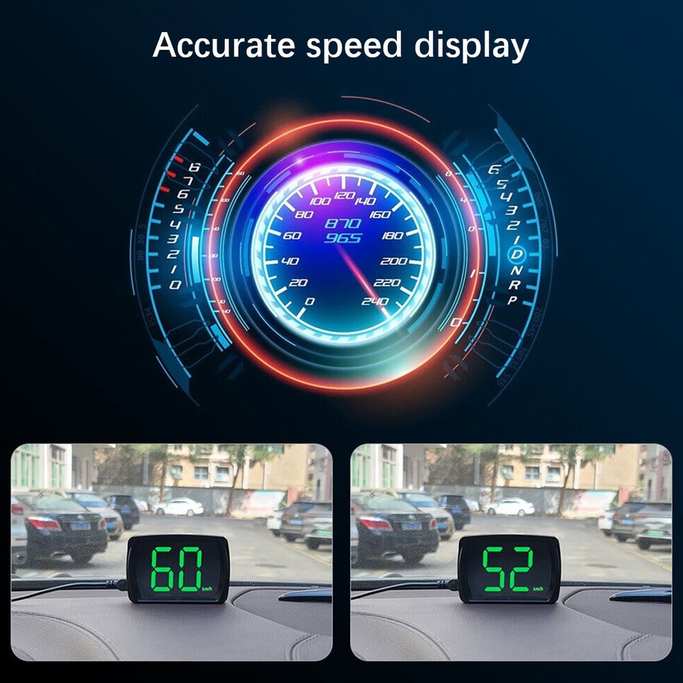 GPS Digital Speedometer Car Truck Motorcycle Head Up Display Odometer ...