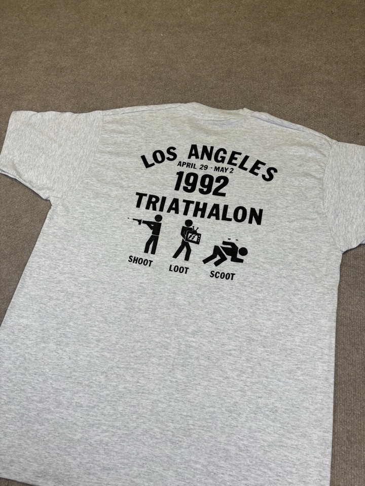 Vintage 90s Los Angeles Triathlon Shoot Loot Scoot T Shirt Size XL LA ...