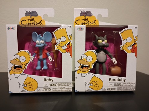 Jakks Pacific Simpsons Itchy and Scratchy Figures. Rare! Lot of 2 New ...