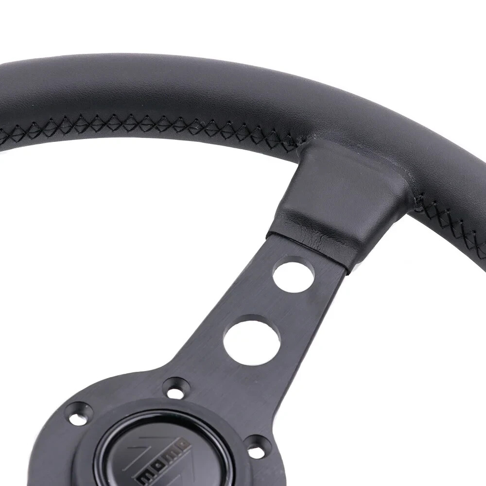 MOMO Prototipo P5 Black Edition 350mm 14' Genuine Leather Sport ...