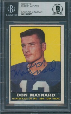 1961 Topps #150 Don Maynard Beckett Authentic Autograph Signed *2677 | eBay