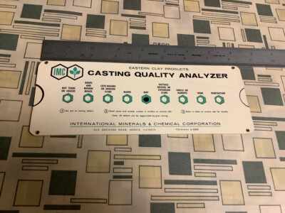 CASTING QUALITY ANALYZER sliding calculator, International Minerals ...