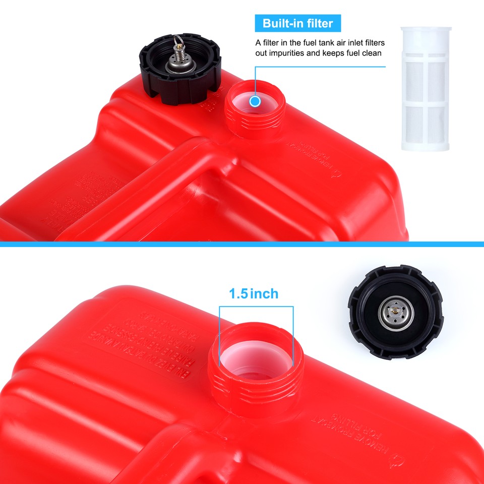 3 Gallon Portable Marine Fuel Tank Outboard Boat Motor Gas Tank with ...