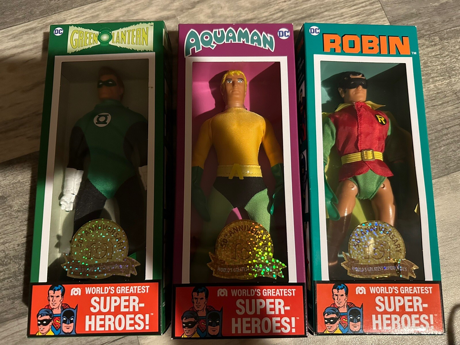 Mego DC Gren Lantern, Robin and Aquaman 8” Action Figure 50th ...