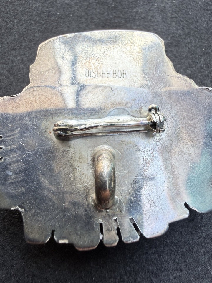 Bisbee Bob Native American Sterling Silver Turquoise Pottery Shard ...