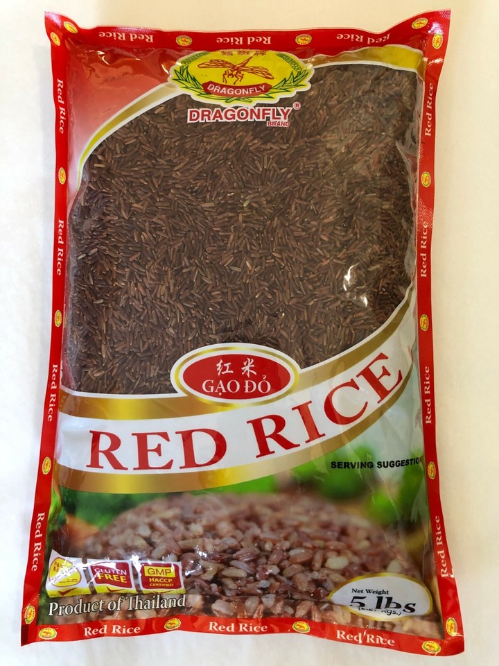 Red Rice Dragonfly Thai Red Rice 5lb Per Pack NON-GMO Gluten Free GMP ...