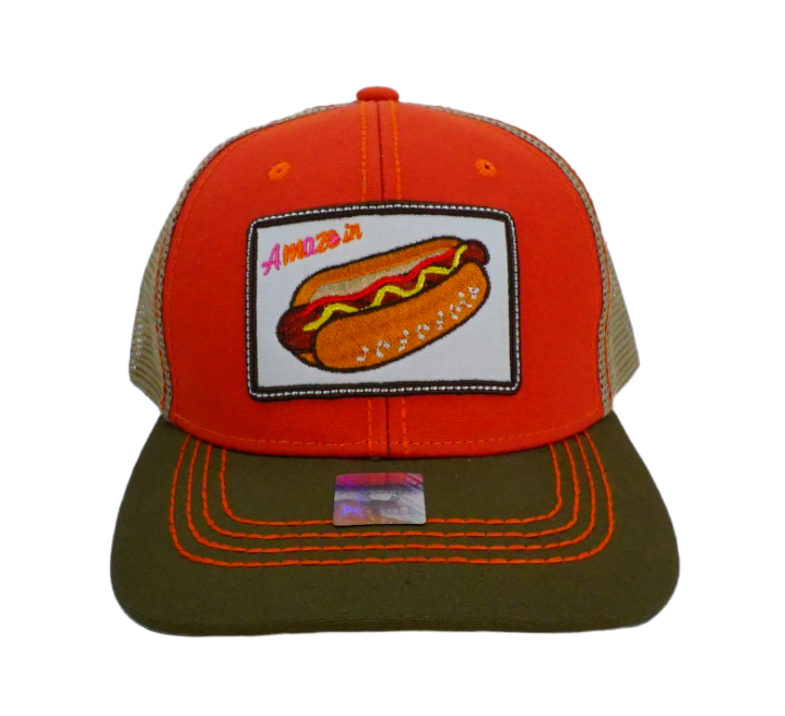 Hot Dog Patch Trucker Hats Snapback Caps Mesh Adjustable Baseball Hat ...