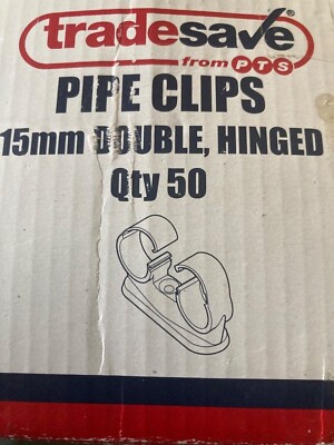 50 X 15 mm Plastic Radiator Copper Pipe Clips Double Hinged Clip Lock ...