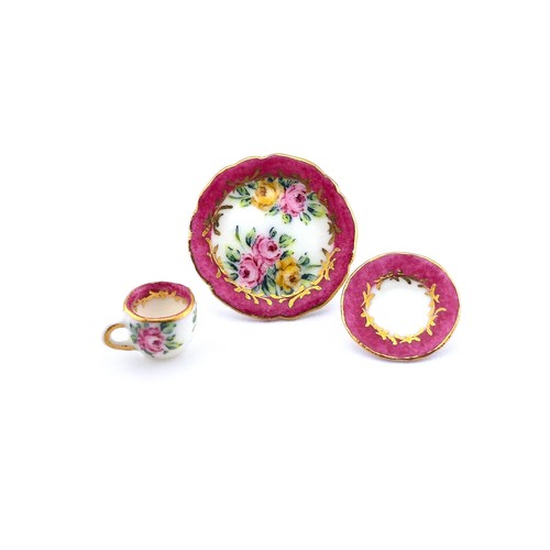 Miniature Dollhouse IGMA Miyuki Nagashima Pink Floral 3-Pc Place ...