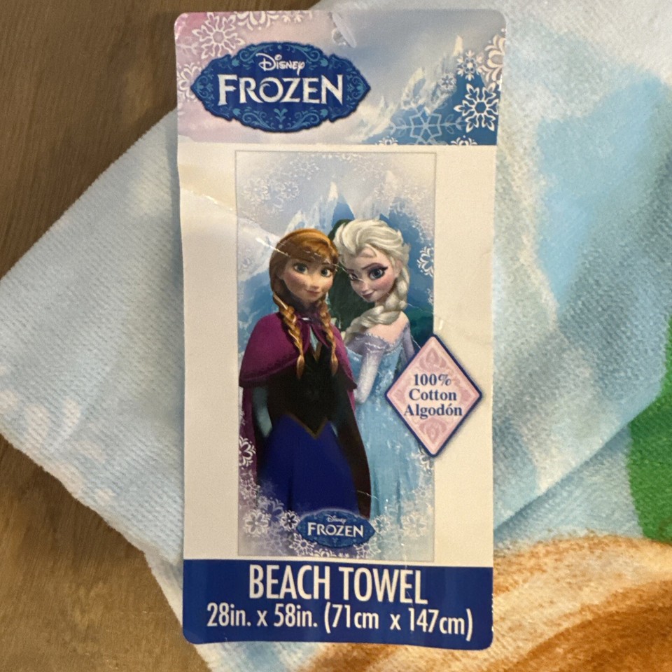 Disney Frozen Bath Beach towel 28 x 58 in 100% Cotton - Princesses Anna ...