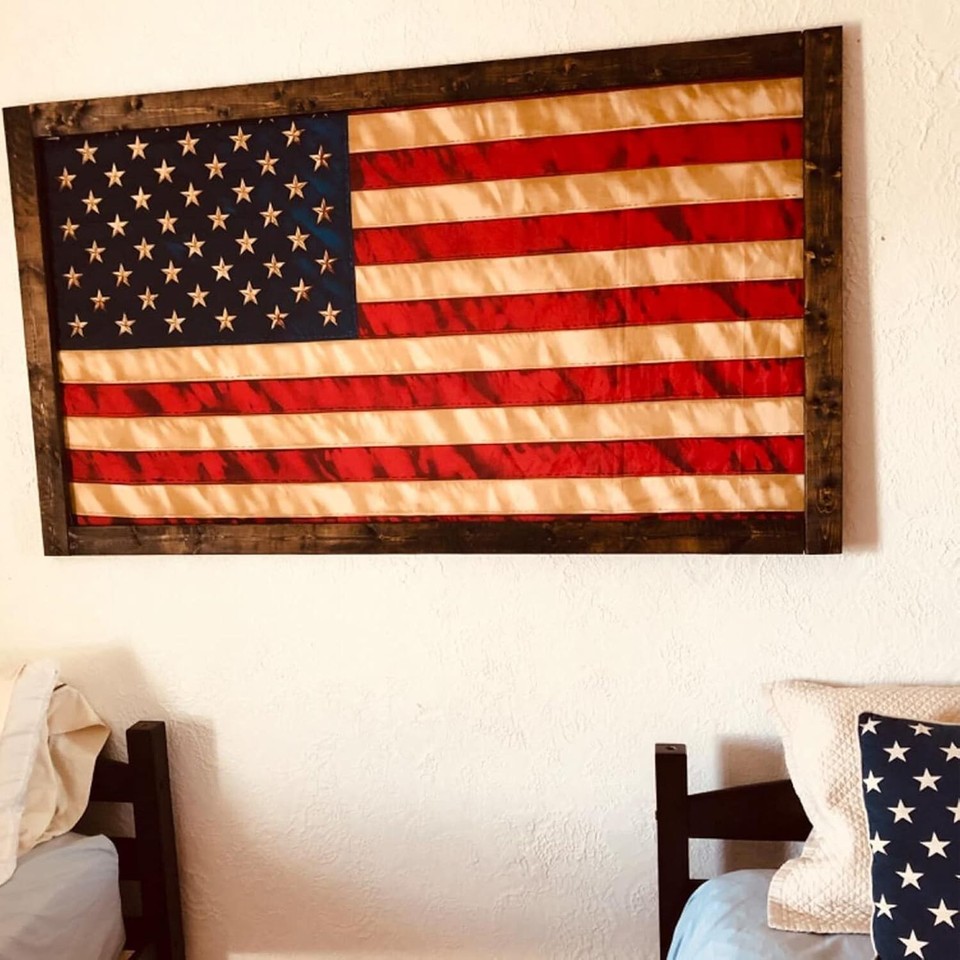 Vintage American Flag 3X5 Ft Tea Stained American Flags Heavy Duty Old ...