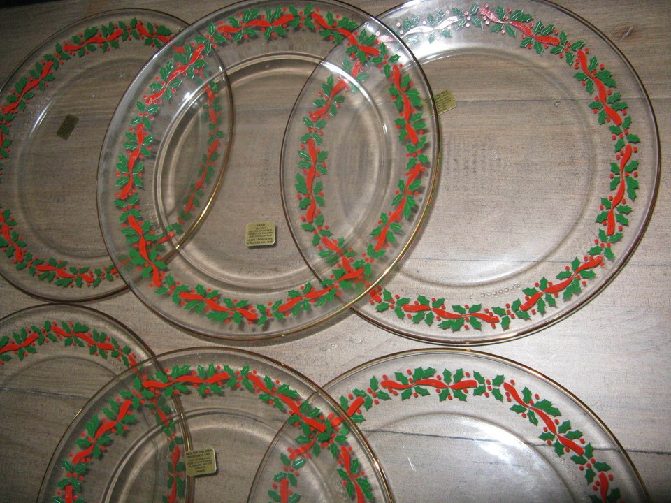 Set of 8 Arcoroc ACO3 Pattern Holly Berries New With Tags | eBay