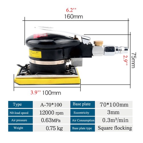 Pneumatic Grinding Tool Handheld Square & Triangular Air Sander ...
