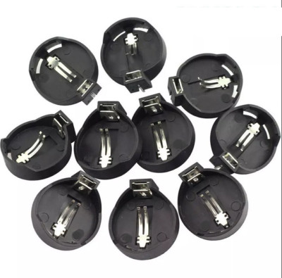 10PCS CR2032 3V Button Coin Cell Battery Socket Holder Case Black FREE ...