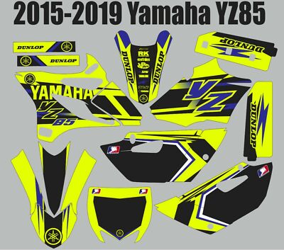 2015-2019 Yamaha YZ85 YZ 85 YAMAHA GRAPHICS Vibrant Highlighter ...