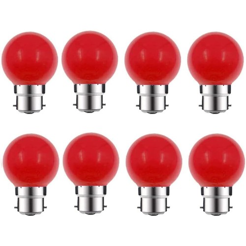 8 Pack B22 Bayonet Red Color LED Bulb Non-dimmable 2W G45 Lamp Bulbs ...