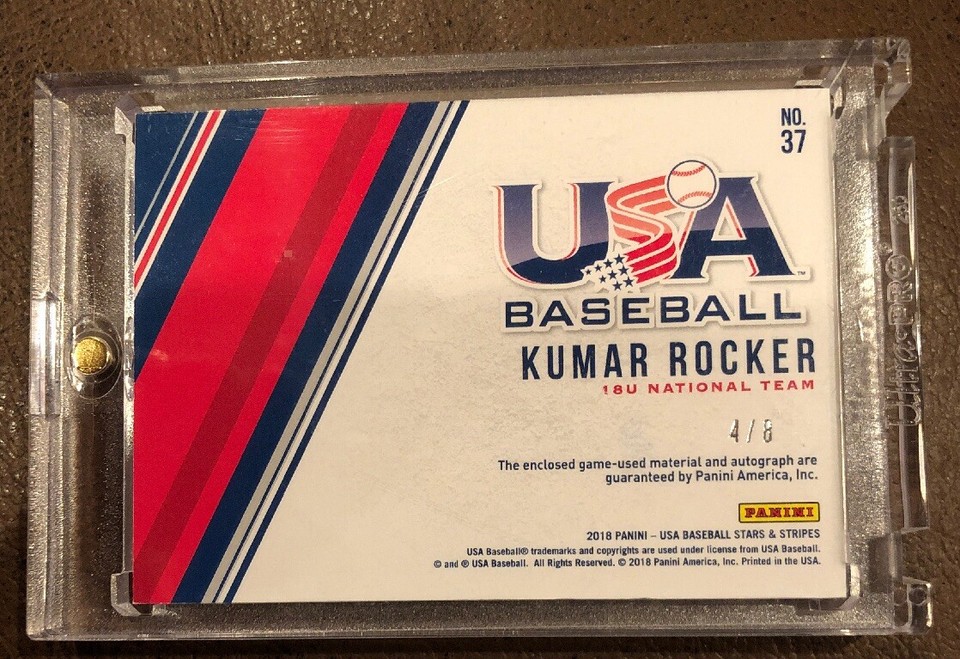 2018 Stars & Stripes Kumar Rocker Rookie USA Jersey Button RC Auto #'d ...