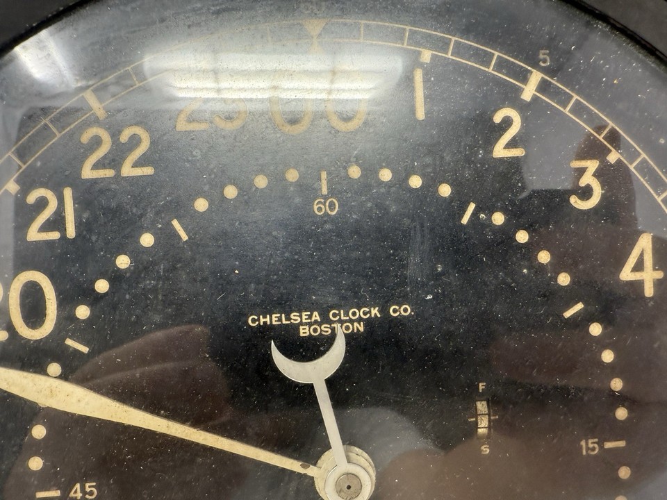 Chelsea Clock Co. Boston Navy 24 Hour Military Clock 50’s Vintage W/key ...