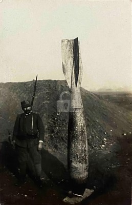 WW1 German Unexploded Bomb Artillery Padova Italy 1918 RPPC Photo ...