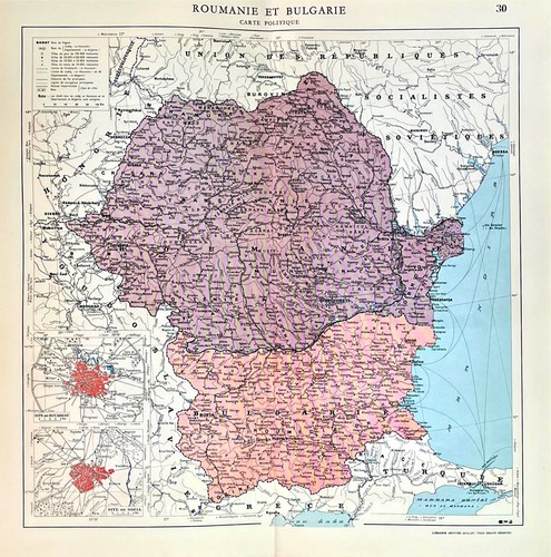 1951 Original Carte politique Roumanie et Bulgarie | eBay