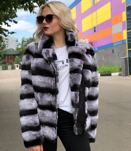 Real Natural Rex Rabbit Fur Coat Women Winter Thick Warm Snake Skin ...