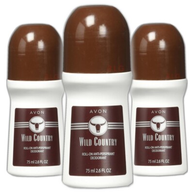 AVON Deodorant WILD COUNTRY Roll-On Antiperspirant Deodorant 75ML=2.6oz ...