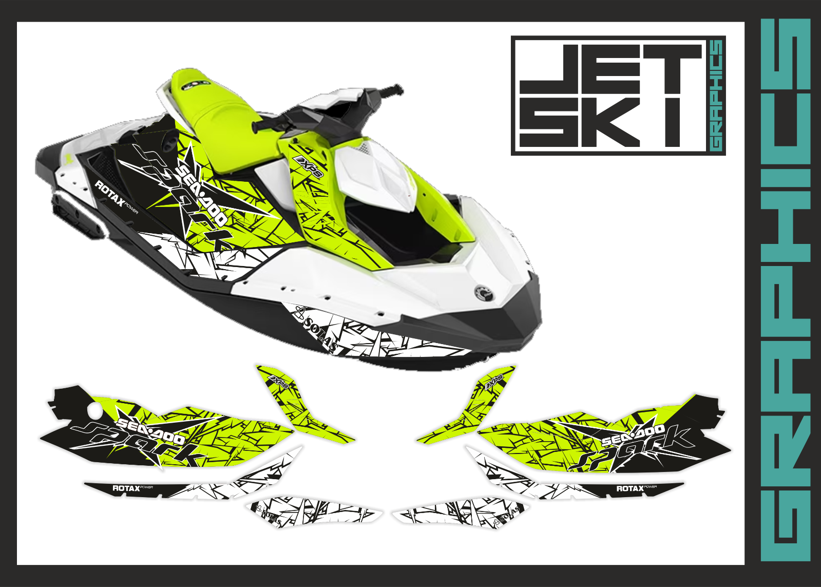 SEADOO SPARK graphics set decals stickers kit for 2023 jet ski 2up 3up ...