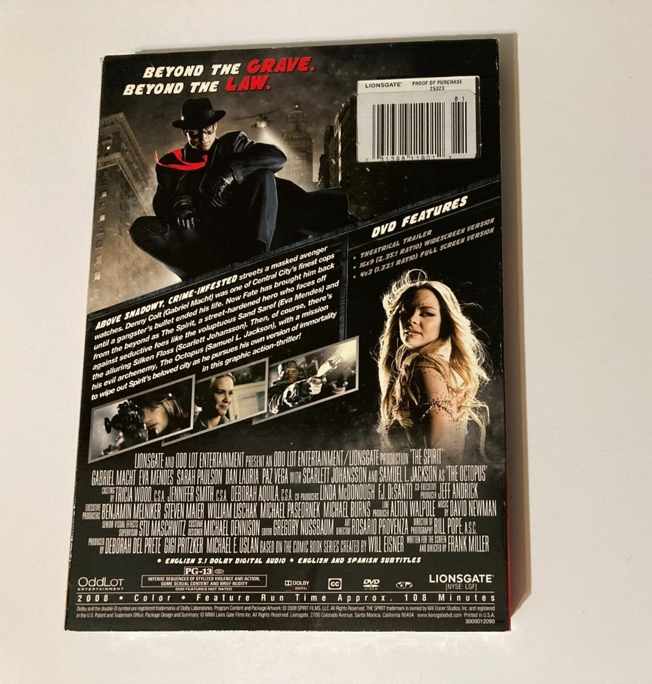 THE SPIRIT (DVD, 2008) SEALED Johannson Jackson Mendes Paulson, etc ...