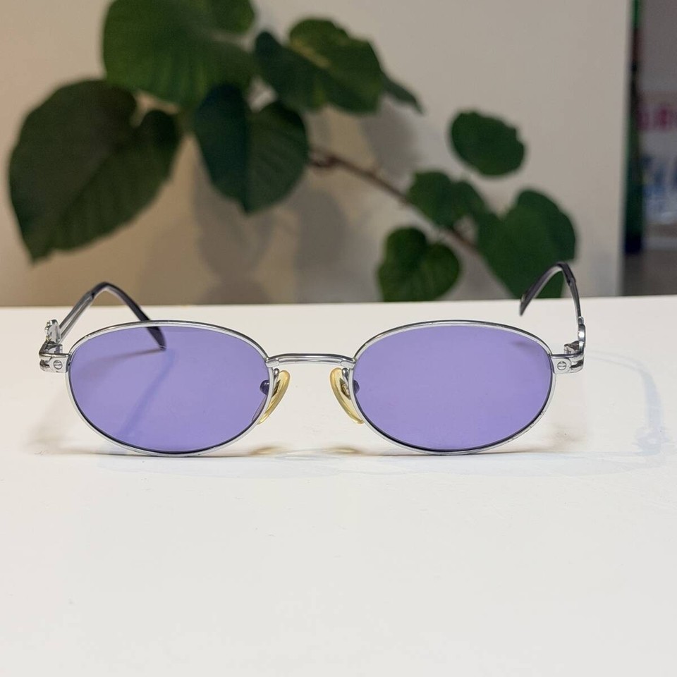 Jean Paul Gaultier JPG 58-5171 Oval Sunglasses Purple Lens Silver Frame ...