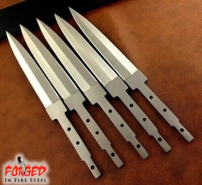 LOT 5 X STILETTO DAGGERS BLANK BLADES JAPANESE STAINLESS STEEL SPEAR ...