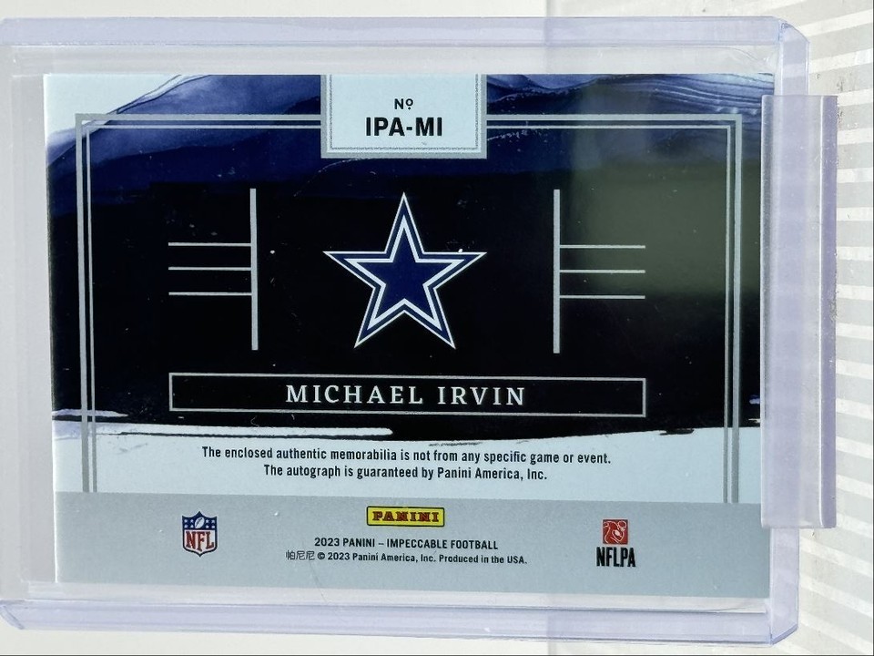 MICHAEL IRVIN 2023 IMPECCABLE IMMENSE PATCH AUTOGRAPH GOLD AUTO /10 ...