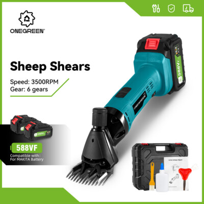 500W Cordless Electric Sheep Shearing Clippers Shears 3500RPM with 2 ...