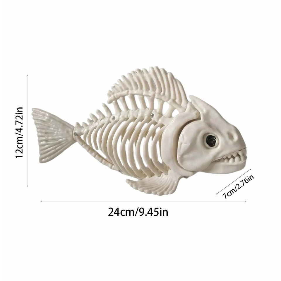 Fish Skeleton Halloween Decor Horror Prop Scary Sculpture Animal ...
