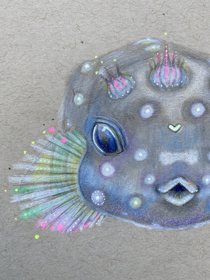 original drawing signed, “cute Fish” Size 6x9” | eBay