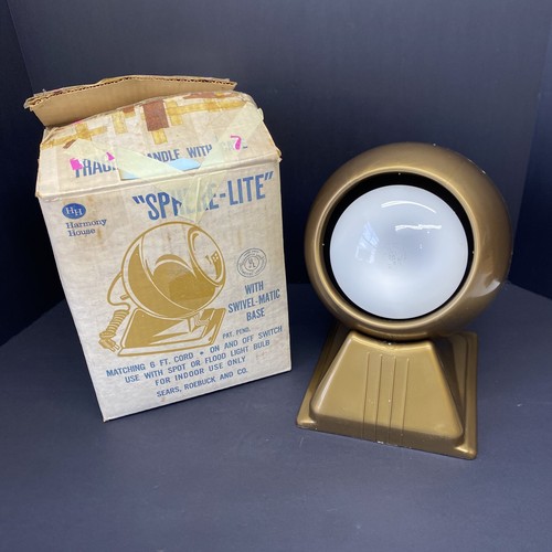 Vtg Sears MCM Sphere Lite Globe Light w Swivel-Matic Base Plastic ...